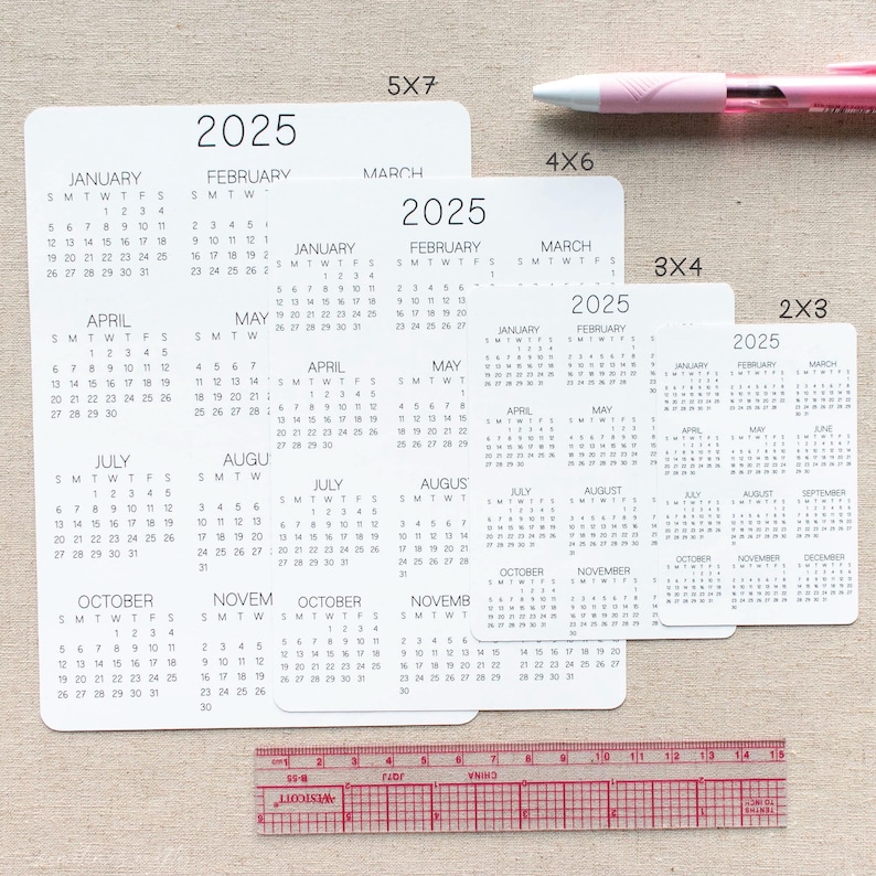 2026 Minimalist Calendar: Year at A Glance Printable (digital Download ...
