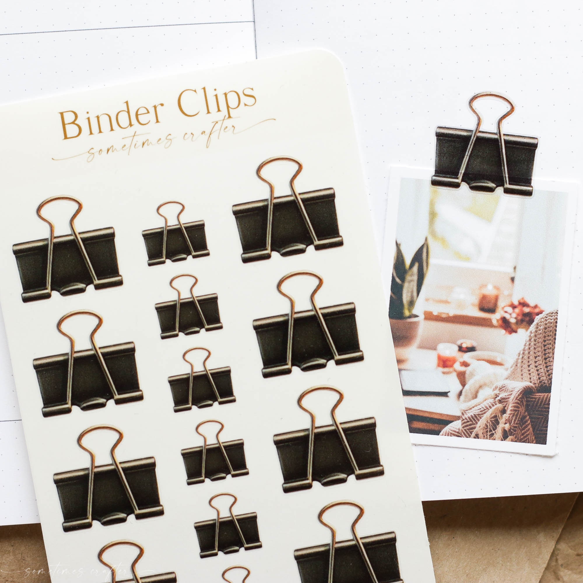 Printable Binder Clip Sticker Sheet| Planner Stickers | Instant ...