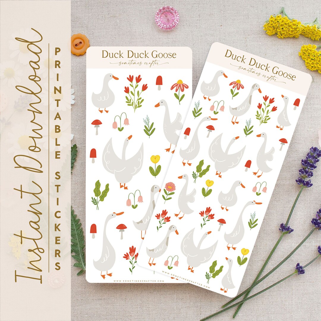 Printable Duck Duck Goose Sticker Sheets| Planner Stickers | Instant ...