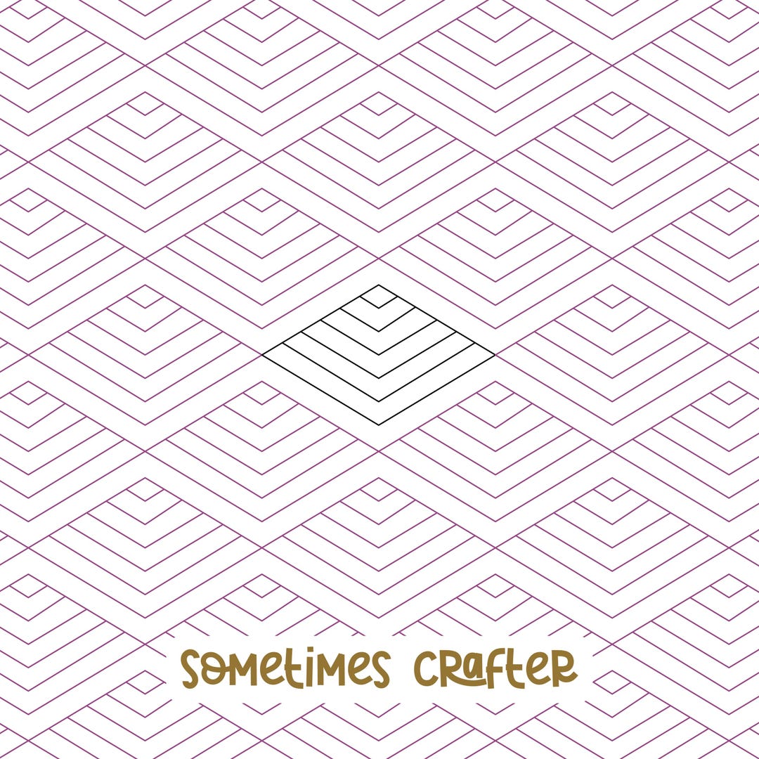 Mid Century Diamonds Quilting Pantograph: Geometric Edge to Edge ...