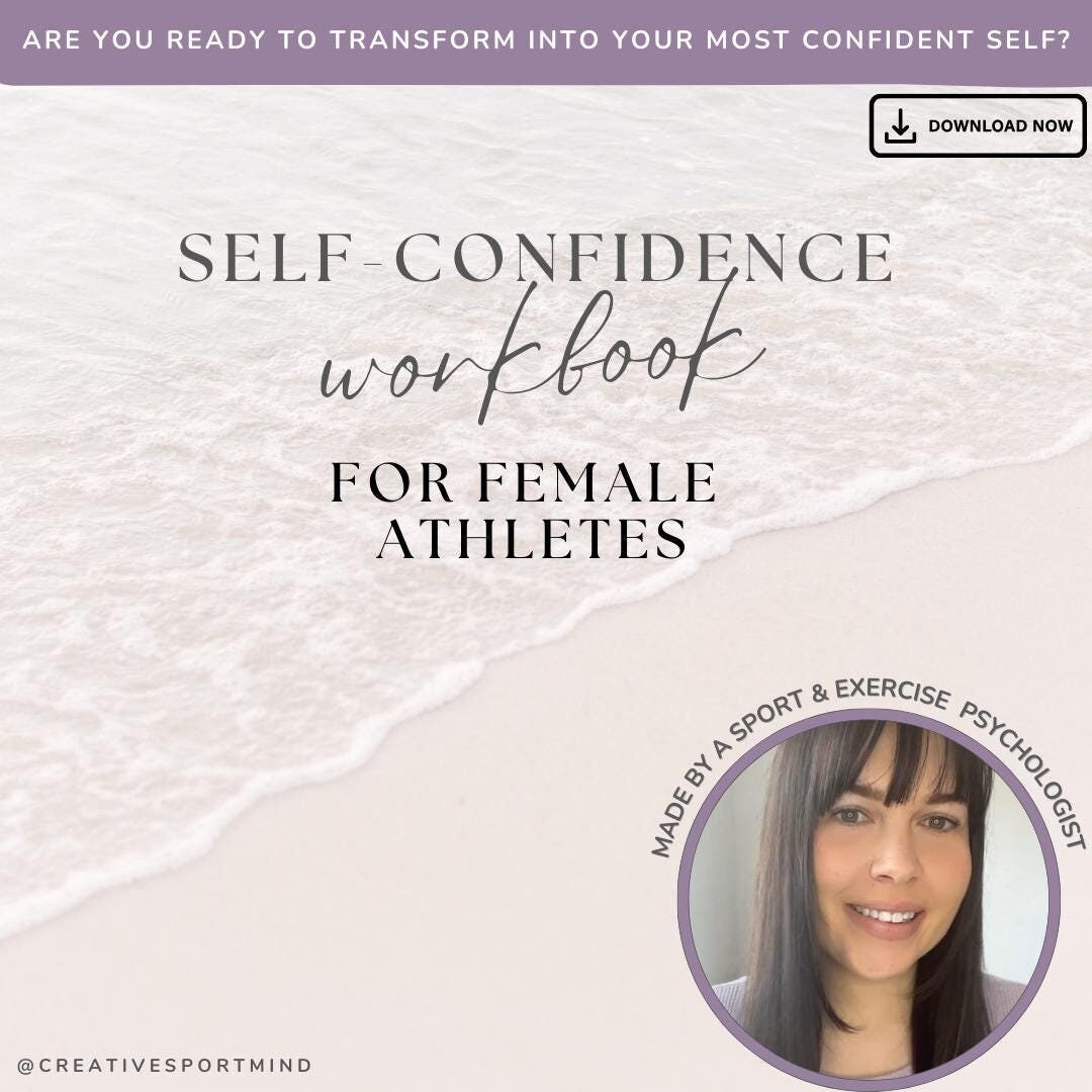 Self-confidence Workbook for Female Athletes | Performance Improvement ...