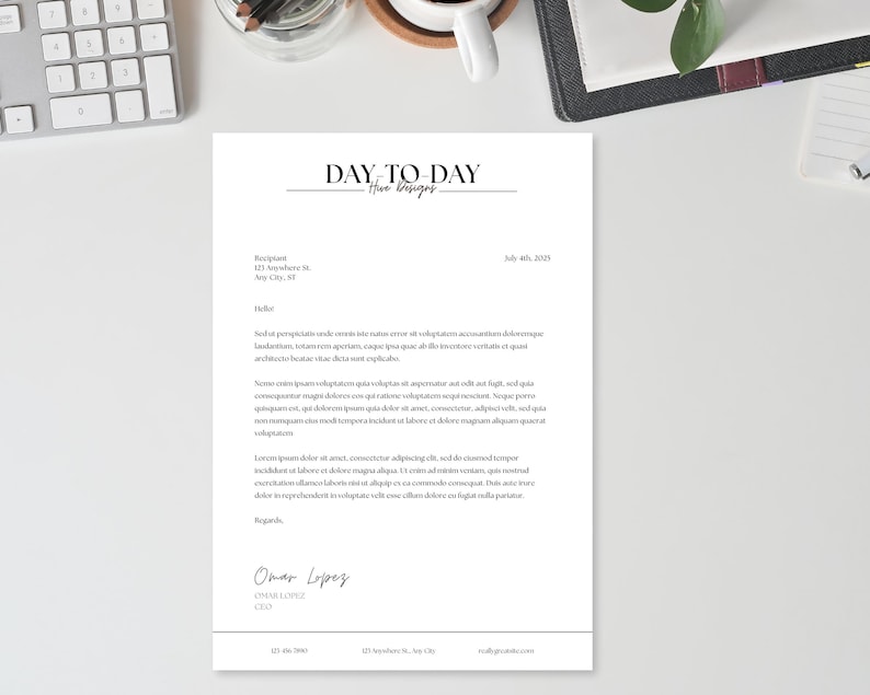 Elegant Professional Letterhead | Fully Editable Template | Canva ...