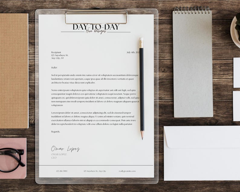 Elegant Professional Letterhead | Fully Editable Template | Canva ...