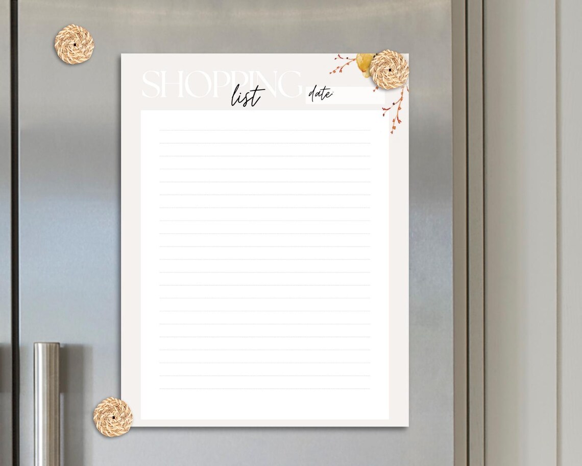 Printable Shopping List Template | Simple Planner | Letter Size ...