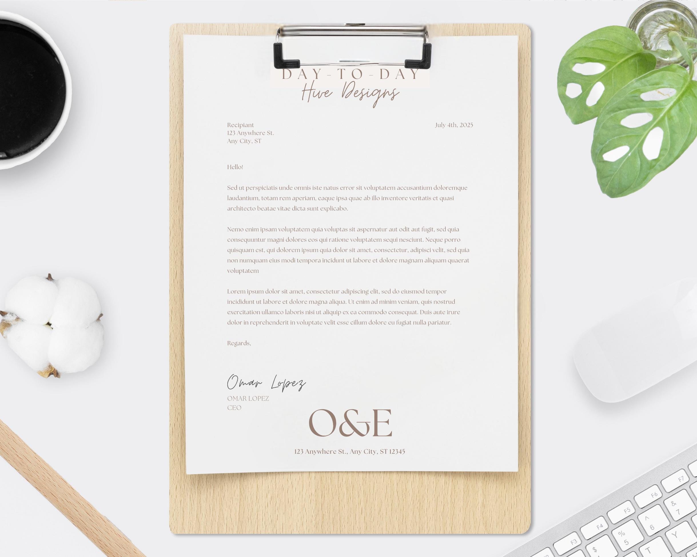 Minimalist Professional Colored Letterhead | Fully Editable Template ...