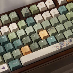 Green Ancient Keycaps | Cherry Profile Keycap Set | PBT Material ...