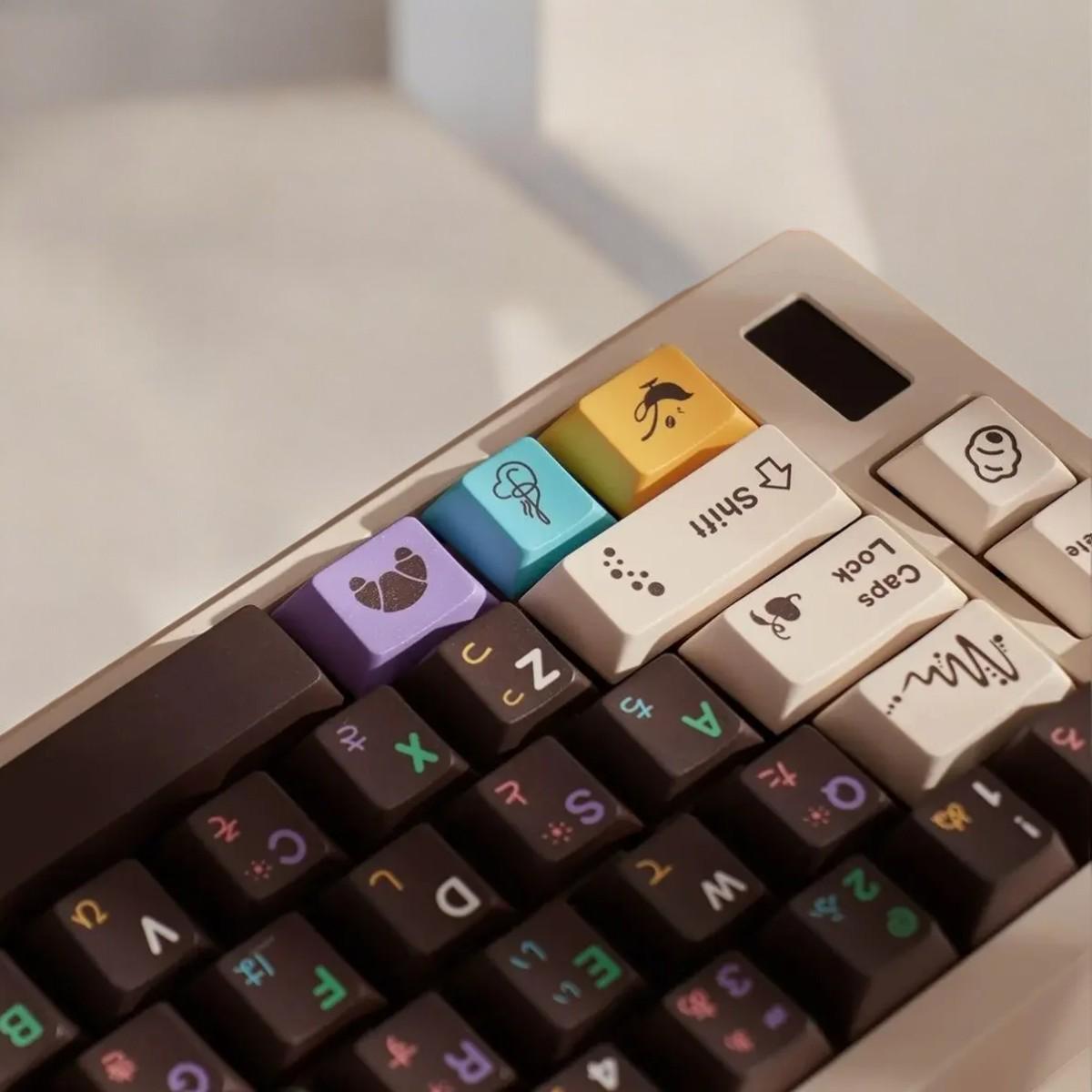 Donut Keycaps Five-sided Sublimation Cherry Profile Keycap Set PBT ...