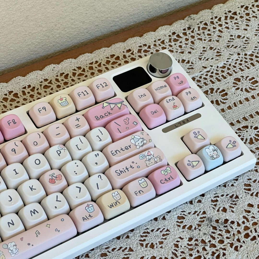Candy Party Pink Keycaps | MOA Profile Keycap Set | PBT Material ...