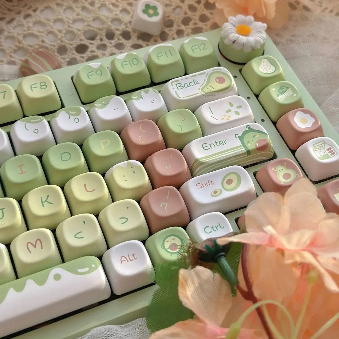 Avocado Keycaps | XOA Profile Keycap Set | PBT Material | Keycaps for ...