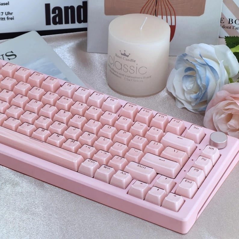 Pink Jelly Keycaps OEM Profile Translucent Keycap Set PBT PC Material ...