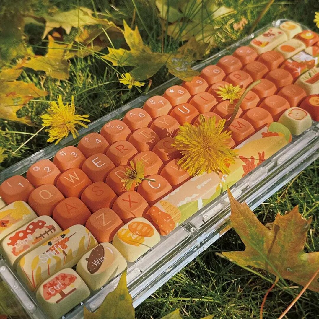 Orange Autumn Keycaps | MOA Profile Keycap Set | PBT Material | Keycaps ...