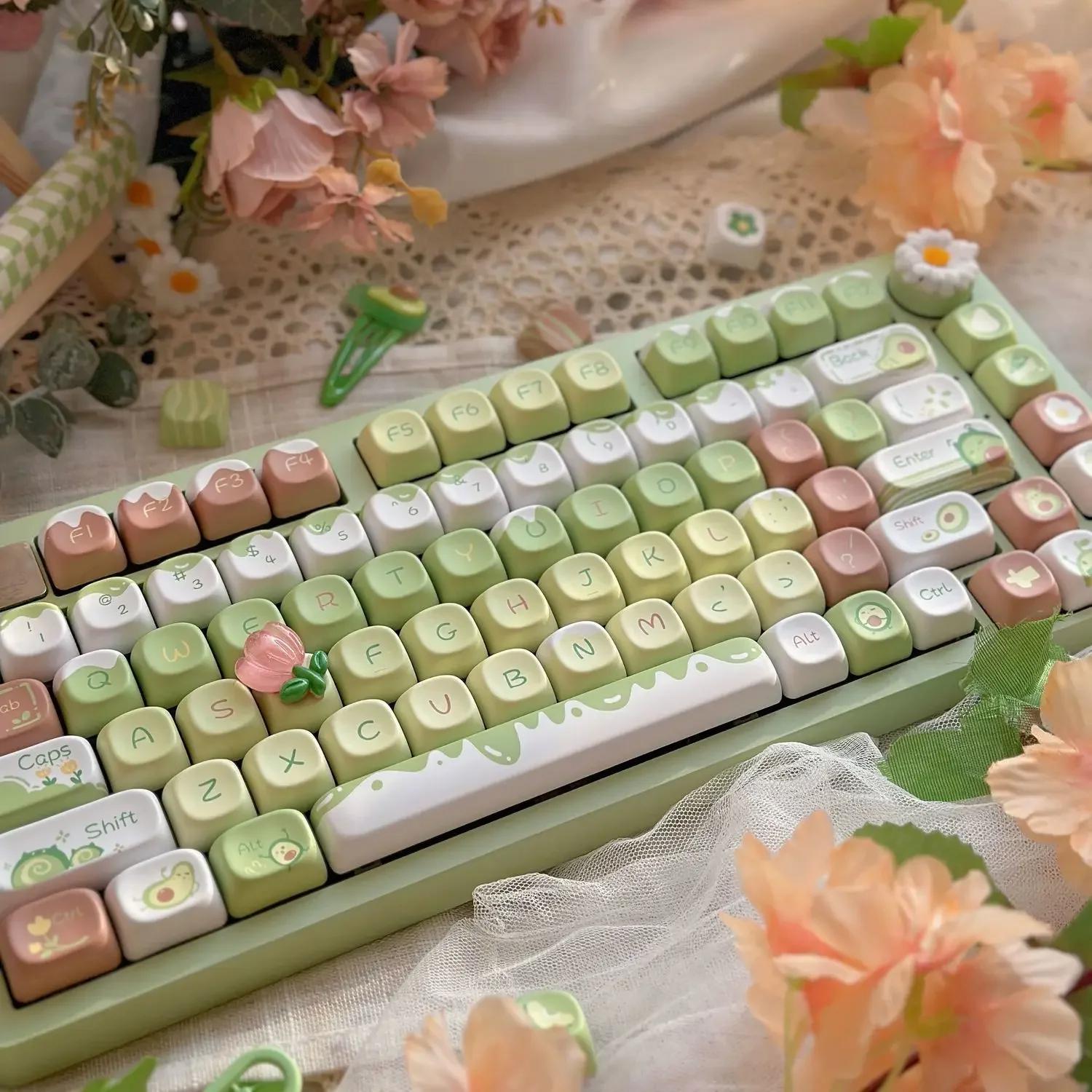 Avocado Keycaps | XOA Profile Keycap Set | PBT Material | Keycaps for ...