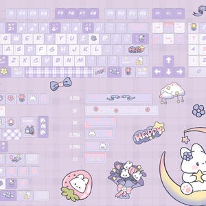 Wishing Rabbit Keycaps | MOA Profile Keycap Set | PBT Material | Keycaps for MX Switch | Gmk ...