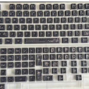 Jet Black Rose Keycaps | Cherry Profile Keycap Set | PBT Material ...