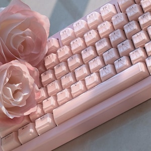 Pink Jelly Keycaps | OEM Profile Translucent Keycap Set | PBT+ PC ...