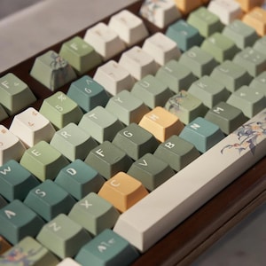 Green Ancient Keycaps | Cherry Profile Keycap Set | PBT Material ...