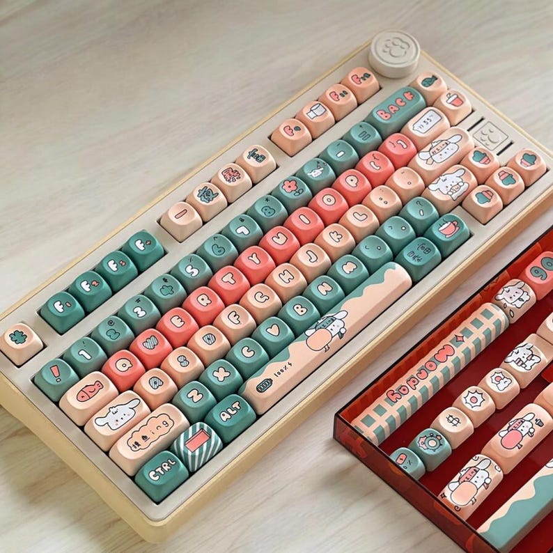 Working Puppy Green Khaki Keycaps | MOA Profile Keycap Set | PBT ...