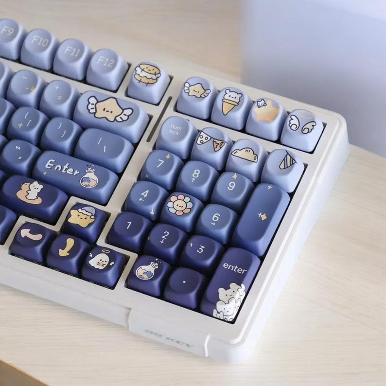 Bear Star Keycaps | SOA Profile Keycap Set | PBT Material | Keycaps for ...