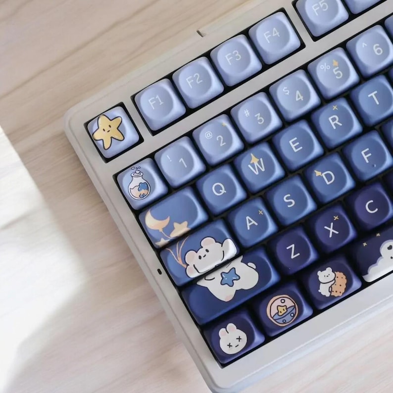 Bear Star Keycaps | SOA Profile Keycap Set | PBT Material | Keycaps for ...