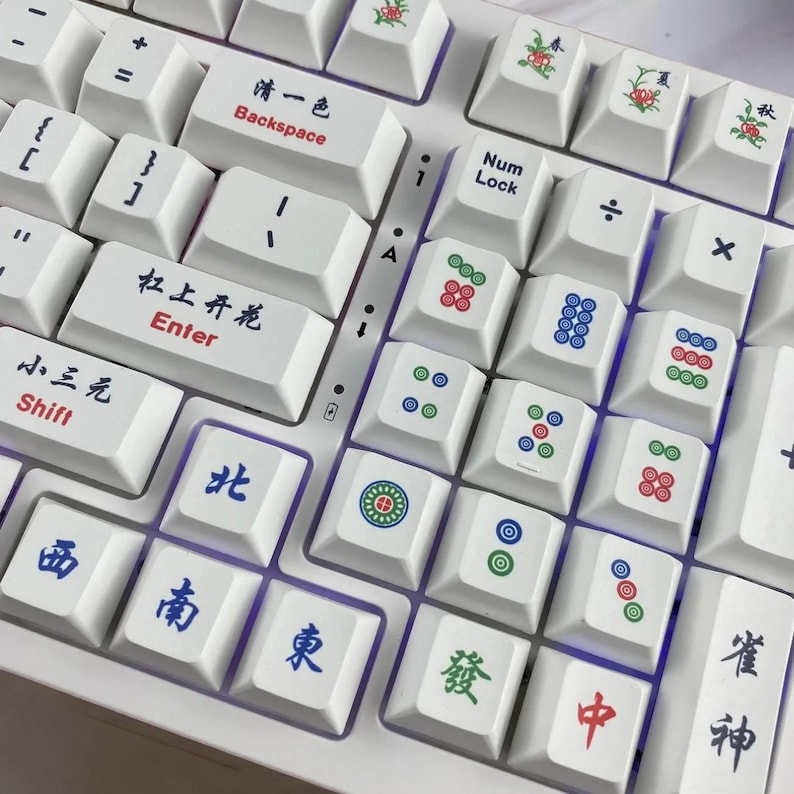Mahjong Keycaps Cherry Profile Keycap Set PBT Material Keycaps for MX ...