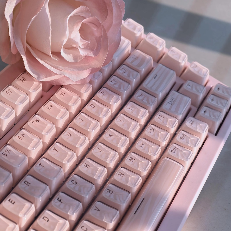 Pink Jelly Keycaps OEM Profile Translucent Keycap Set PBT PC Material ...