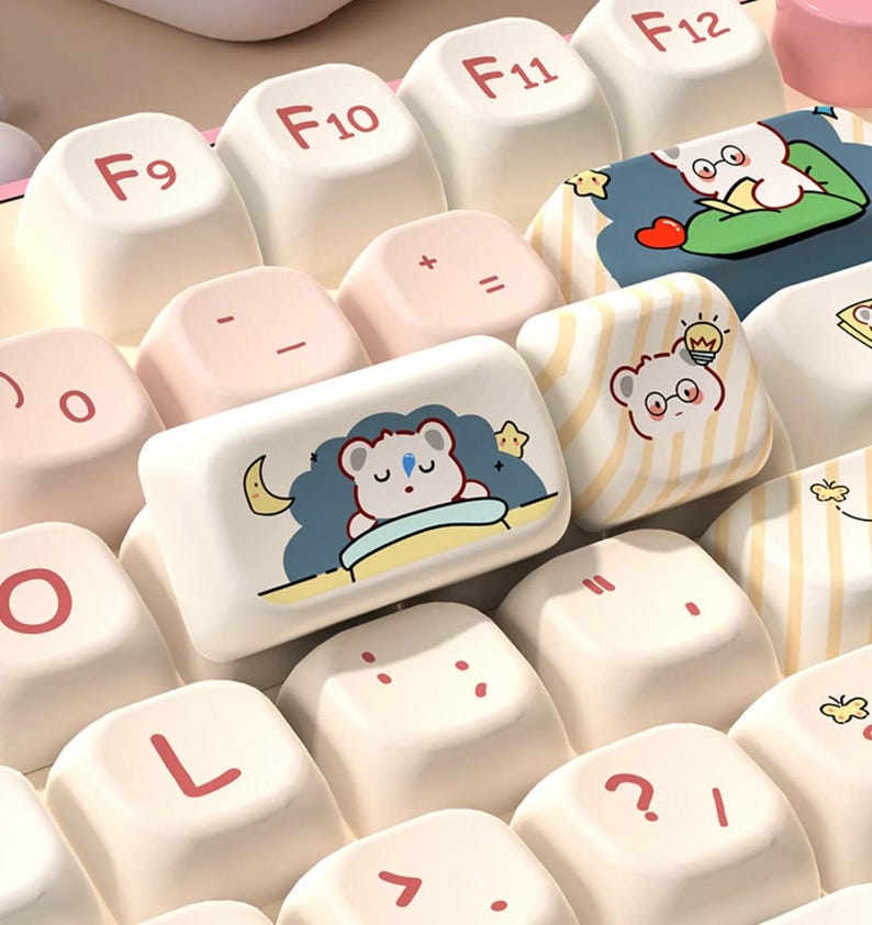 Bear Keycaps MOA Profile Keycap Set PBT Material Keycaps for MX Switch ...