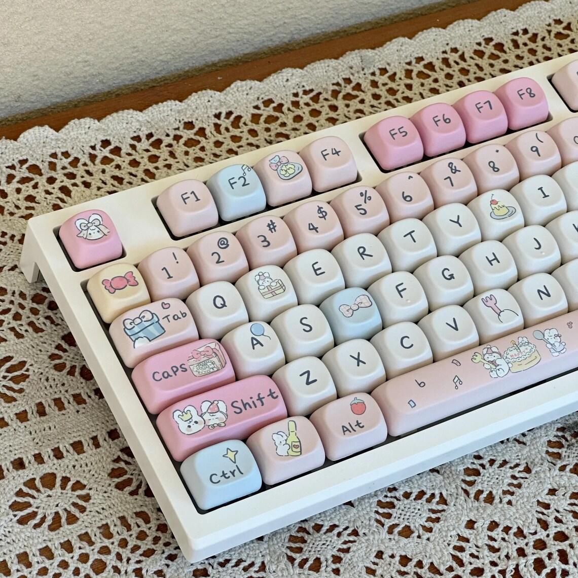 Candy Party Pink Keycaps MOA Profile Keycap Set PBT Material Keycaps ...