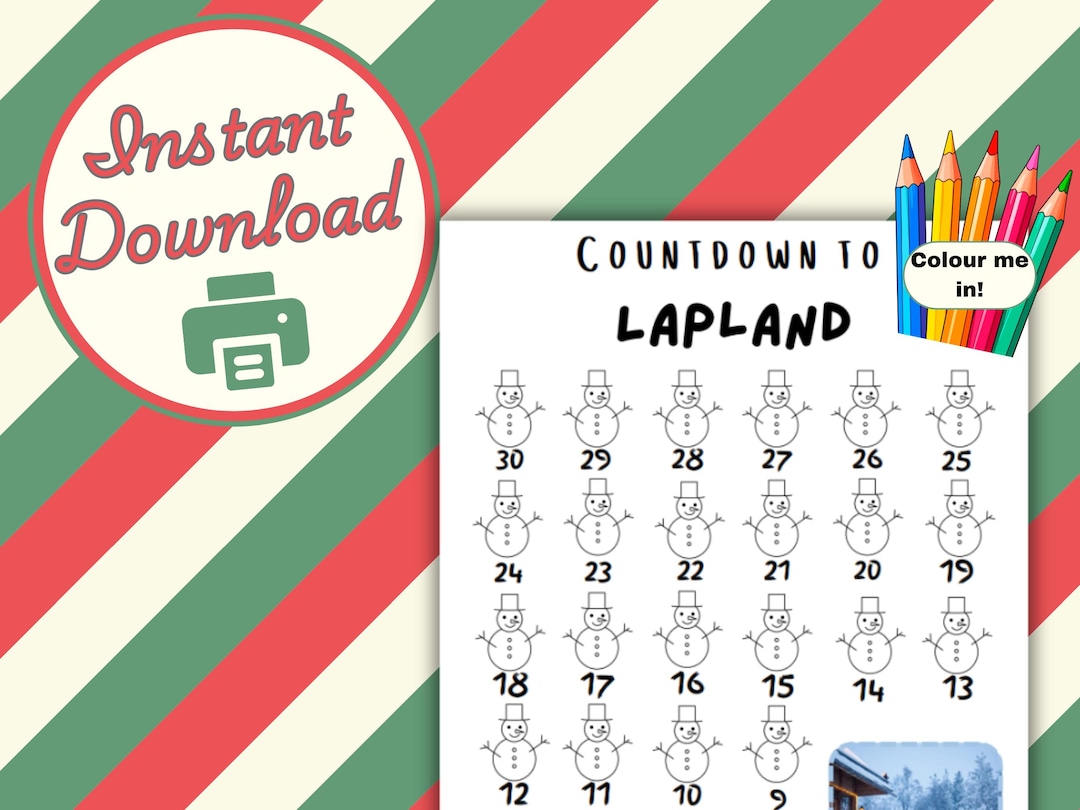 Lapland 30 Day Countdown Calendar - Etsy