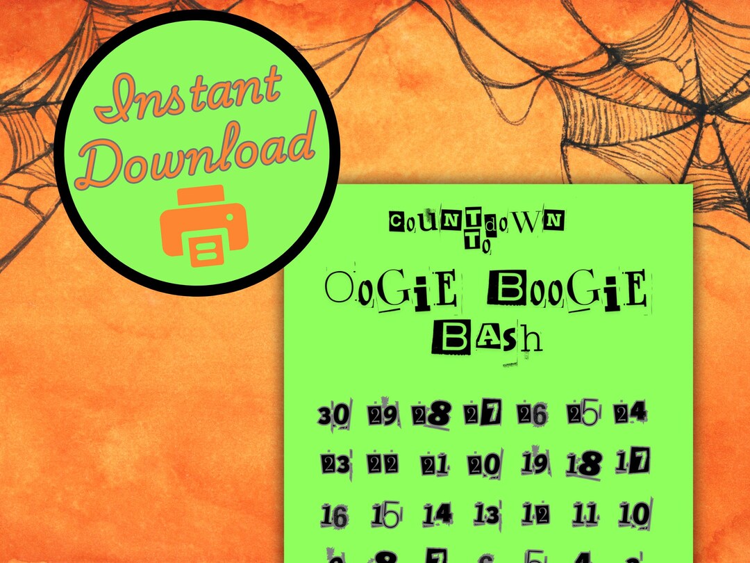 Oogie Boogie Bash Countdown Calendar - Etsy