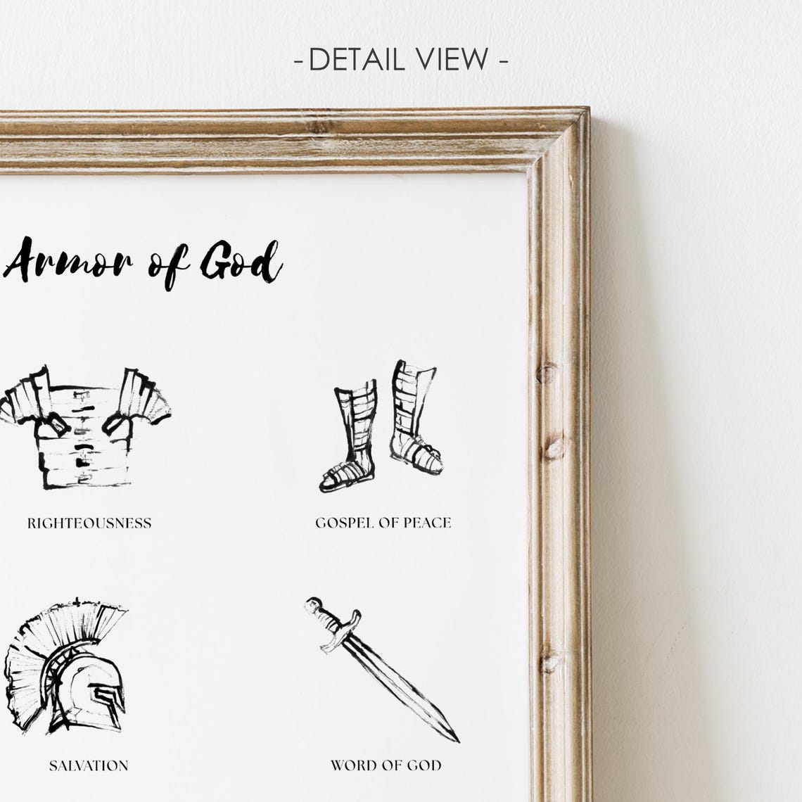 Full Armor of God Horizontal Scripture Wall Art Shield of Faith Bible ...