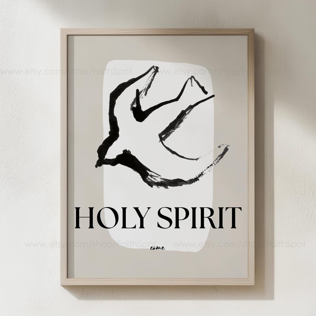 Christian Wall Art Holy Spirit Poster Pentecost Art, Aesthetic Dove of ...
