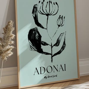 Adonai Poster Names of God Spring Wall Art Modern Whimsical Christian ...