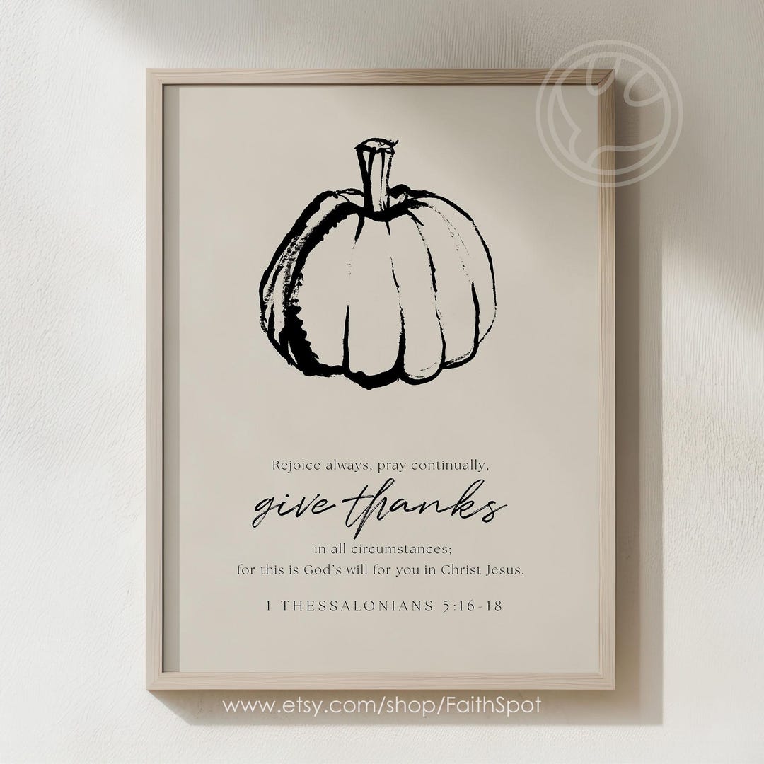 Pumpkin Art Bible Verse Wall Art Thanksgiving Decor With Scripture 1 ...