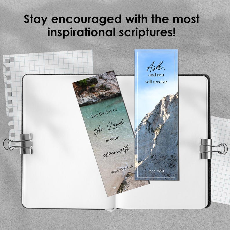 Printable Bible Verse Bookmarks, Set of 8 Unique Scripture Bookmarks ...