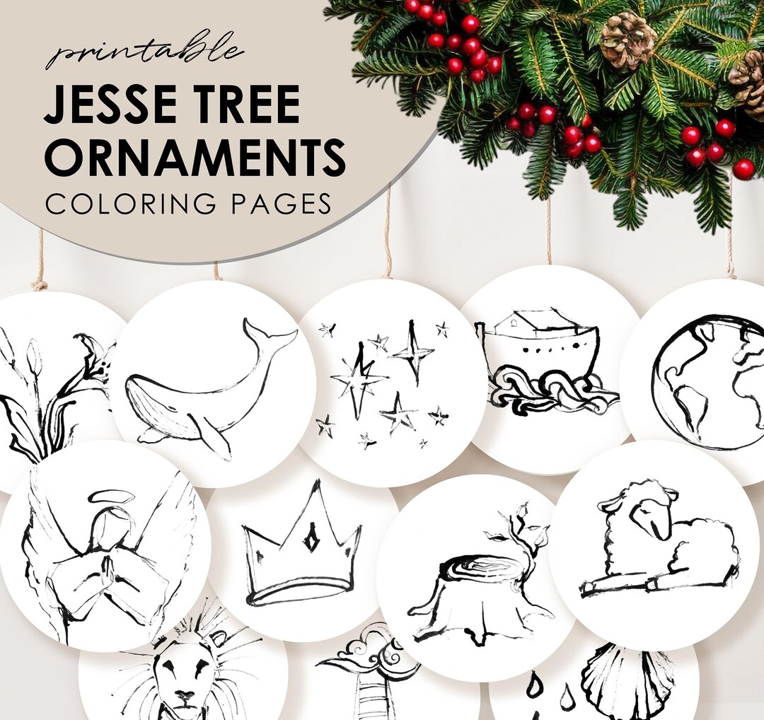 Jesse Tree Ornaments: Advent Calendar Coloring Pages (digital Download ...