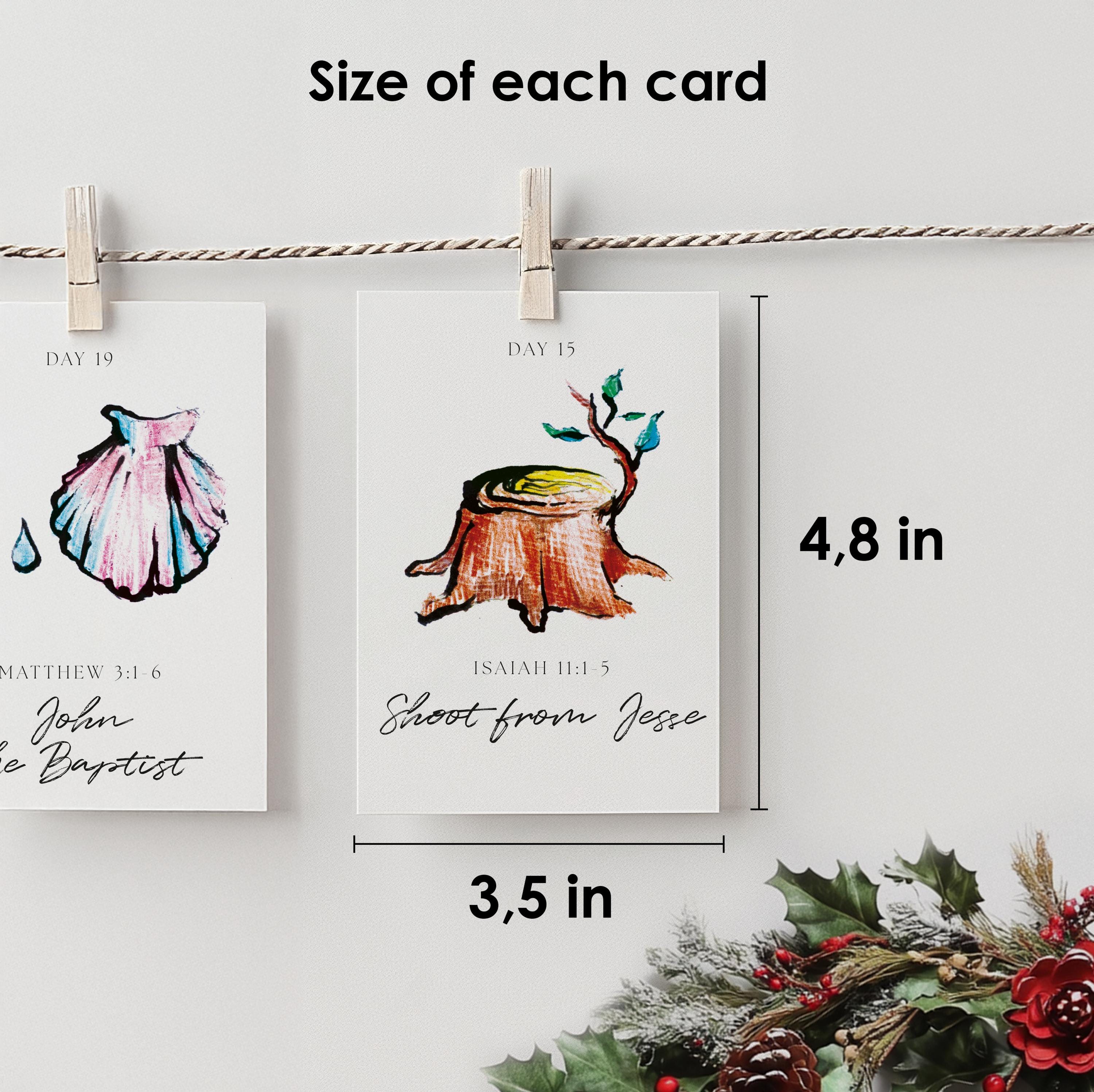 Jesse Tree Advent Cards: Nativity Christmas Countdown (digital Download ...
