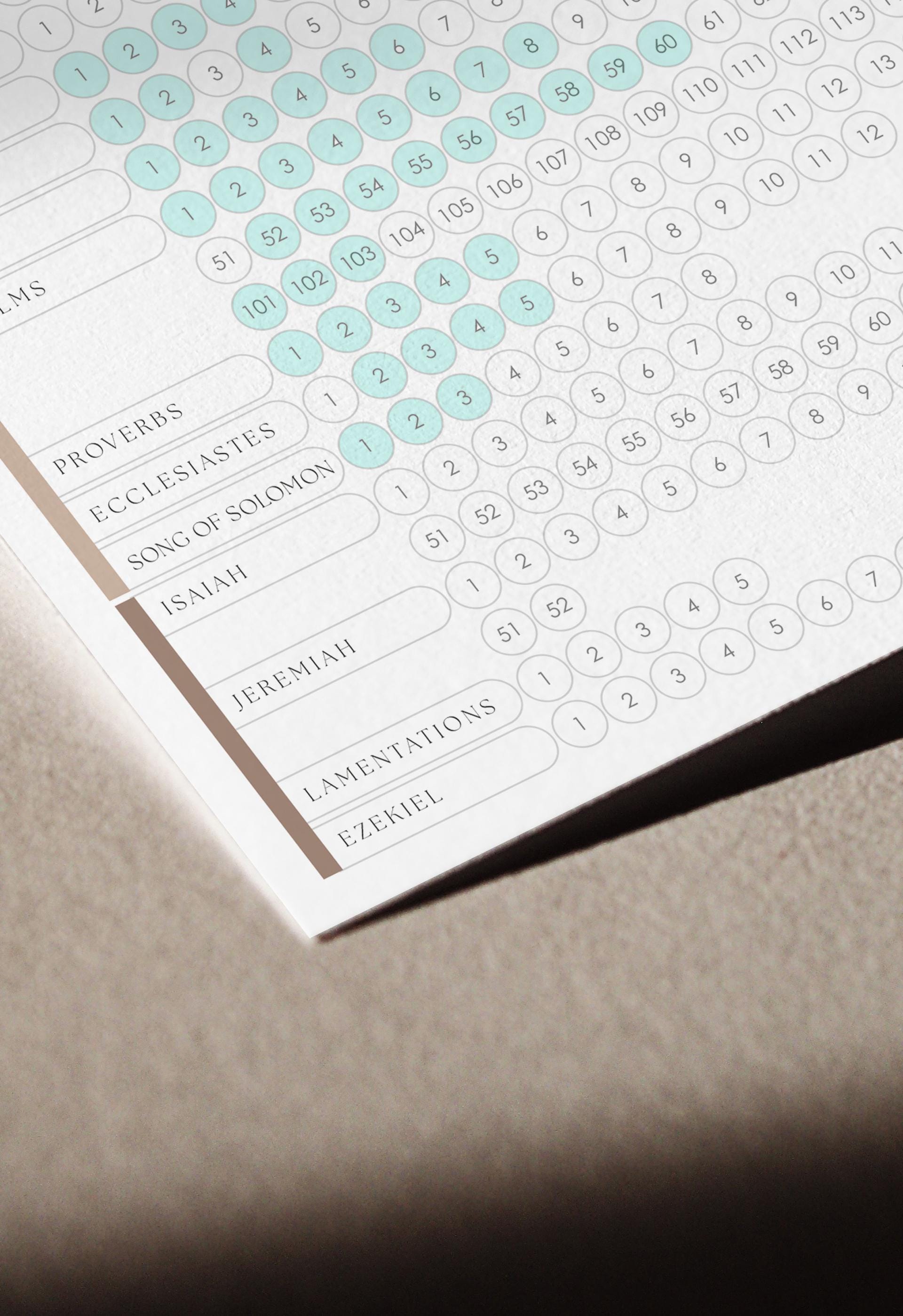 Printable Bible Reading Tracker: Chapter Checklist (digital Download ...