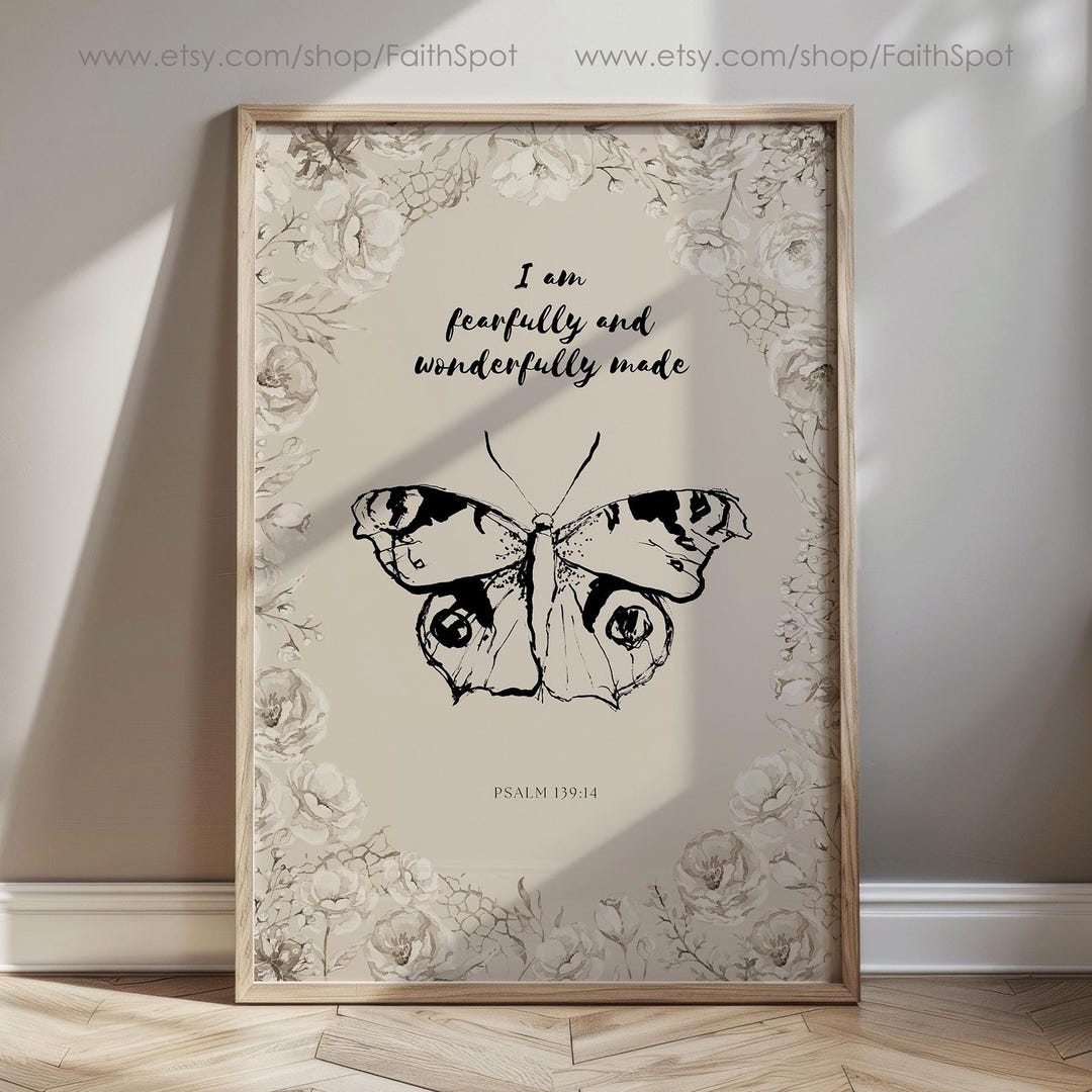 I Am Fearfully and Wonderfully Made Vintage Wall Art Psalm 139:14 ...
