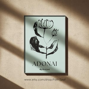 Adonai Poster Names of God Spring Wall Art Modern Whimsical Christian ...