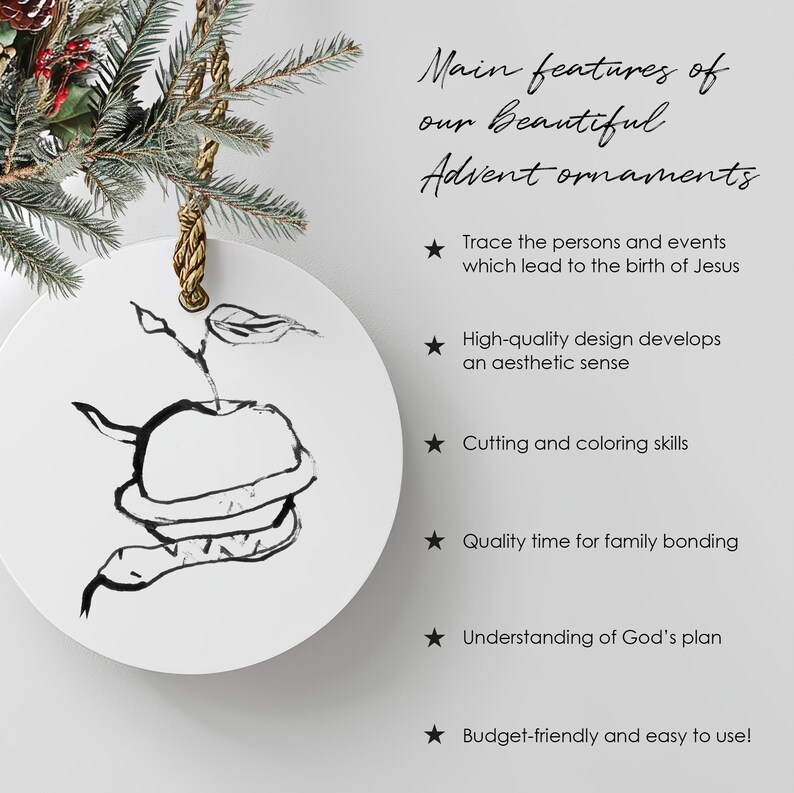 Jesse Tree Ornaments: Advent Calendar Coloring Pages (digital Download ...