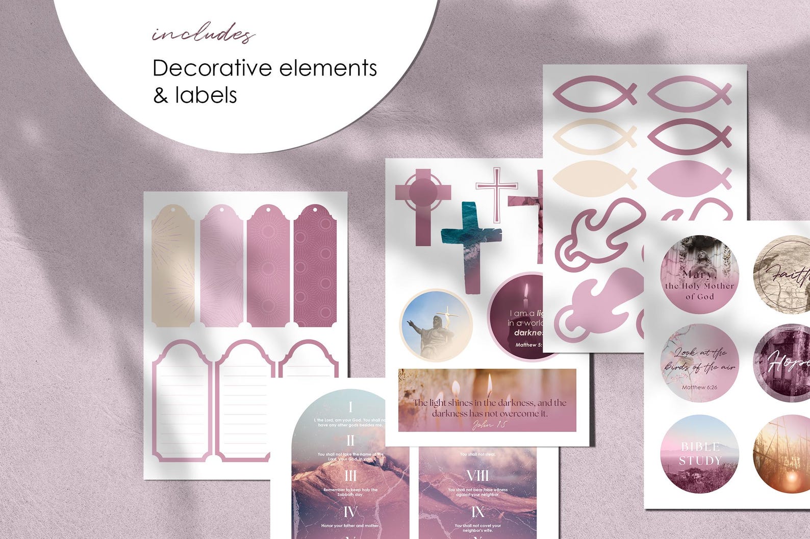 Prayer Board Kit Pink Vanilla, Aesthetic Modern Christian Collage ...