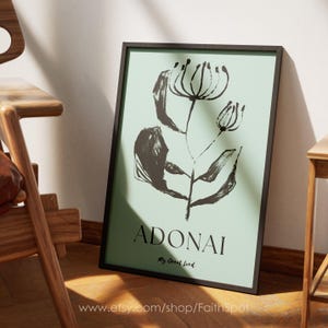 Adonai Poster Names of God Spring Wall Art Modern Whimsical Christian ...