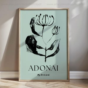 Adonai Poster Names of God Spring Wall Art Modern Whimsical Christian ...