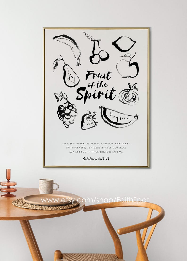 Fruit of the Spirit Modern Christian Kitchen Art Scripture Artwork ...