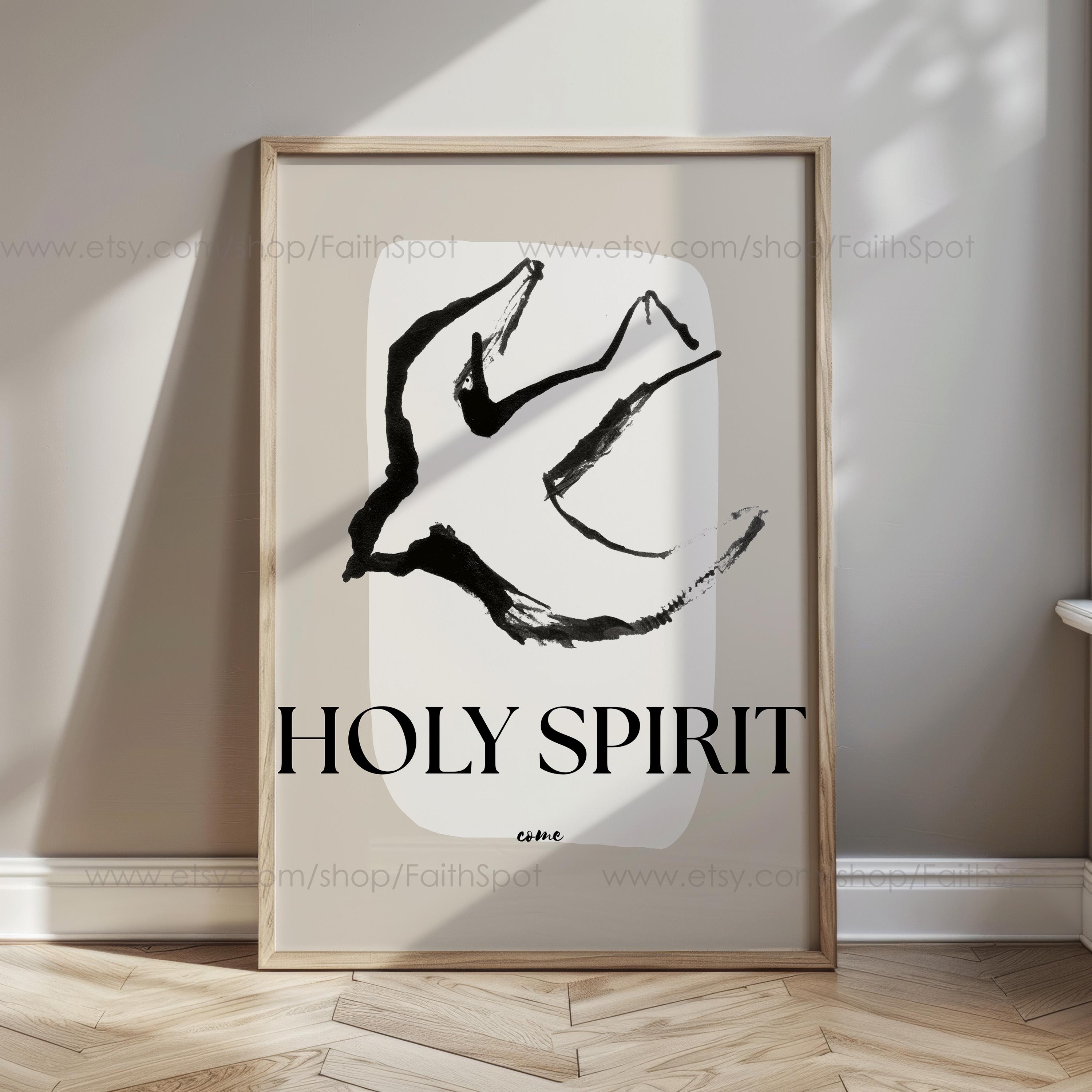 Christian Wall Art Holy Spirit Poster Pentecost Art, Aesthetic Dove of ...