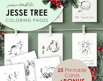 Jesse Tree Ornaments: Advent Calendar Coloring Pages (digital Download ...