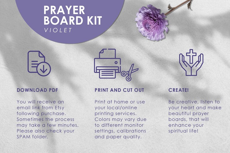 Violet Prayer Board Kit: Christian Wall Collage (digital Download) - Etsy
