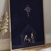 Baby Jesus in Manger Nativity Scene Print, Holiday Decor, Modern and ...