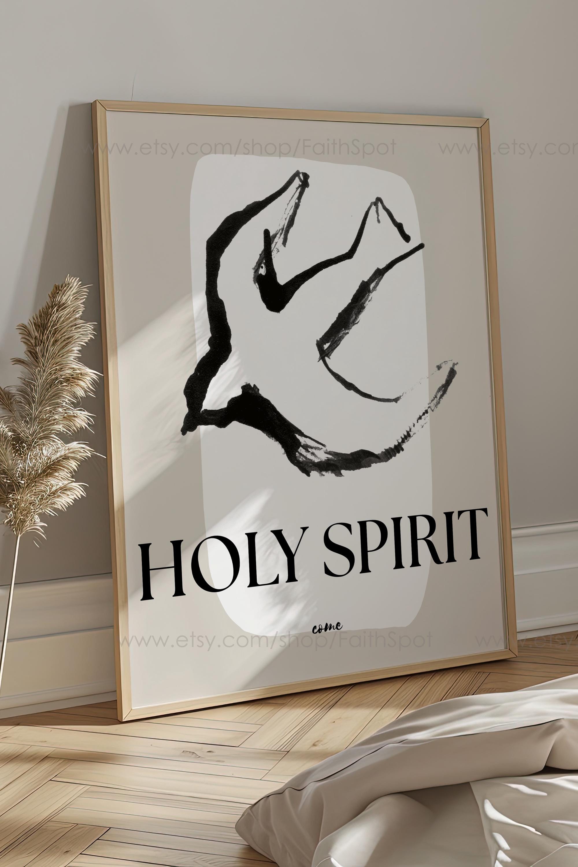Christian Wall Art Holy Spirit Poster Pentecost Art, Aesthetic Dove of ...