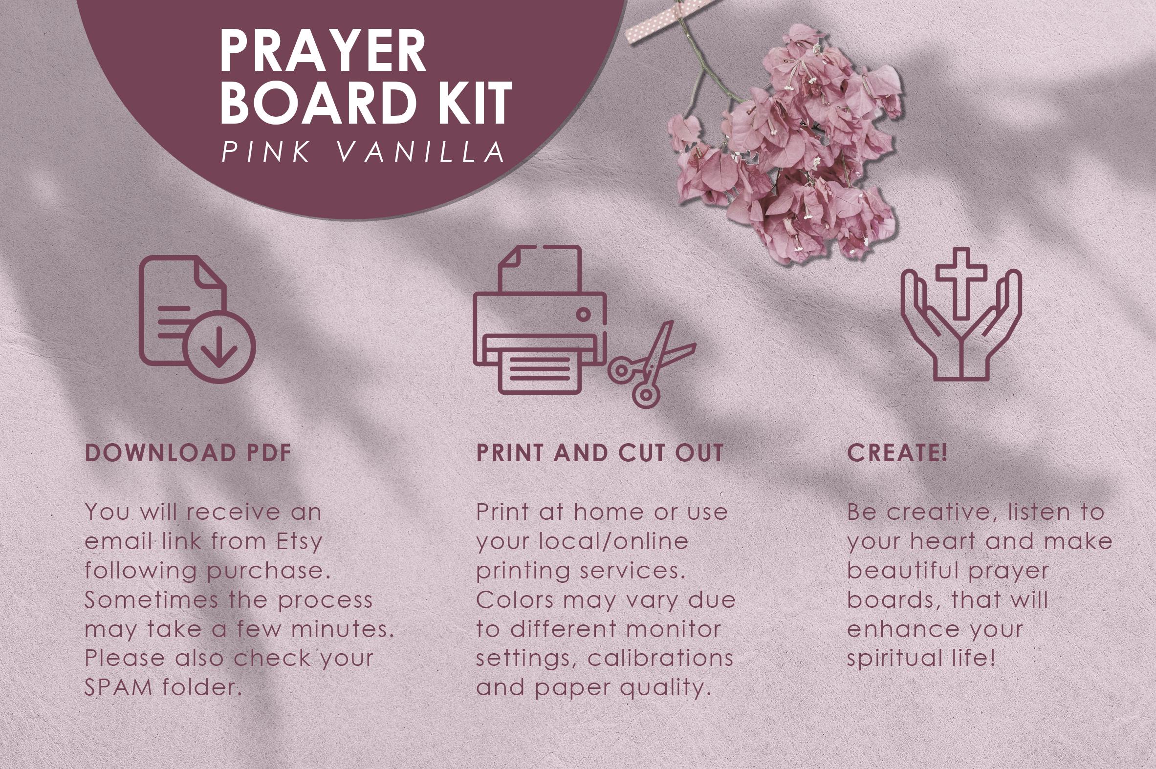 Prayer Board Kit in Pink Vanilla, Aesthetic Modern Christian Collage ...